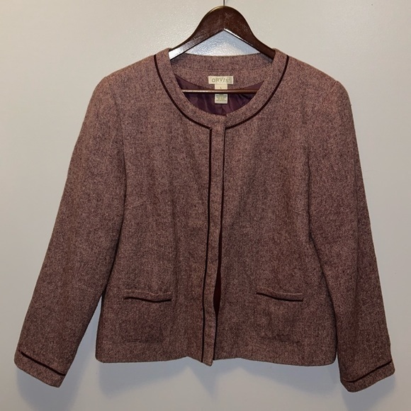 Orvis | Jackets & Coats | M Orvis Womens Blazer Size Large Maroonwool ...